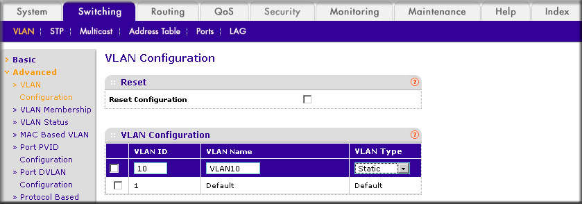 How Do I Create Two Vlans Using The Web Interface On My Managed Switch To Support Vlan Routing